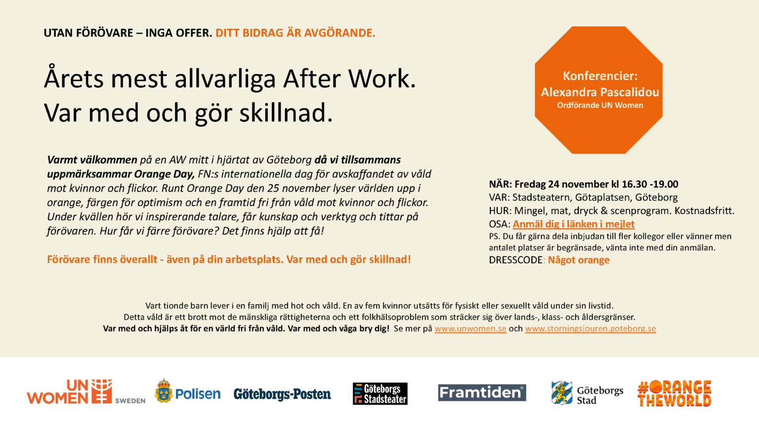 Inbjudan till Orange Day i Göteborg - UNWomen Sverige
